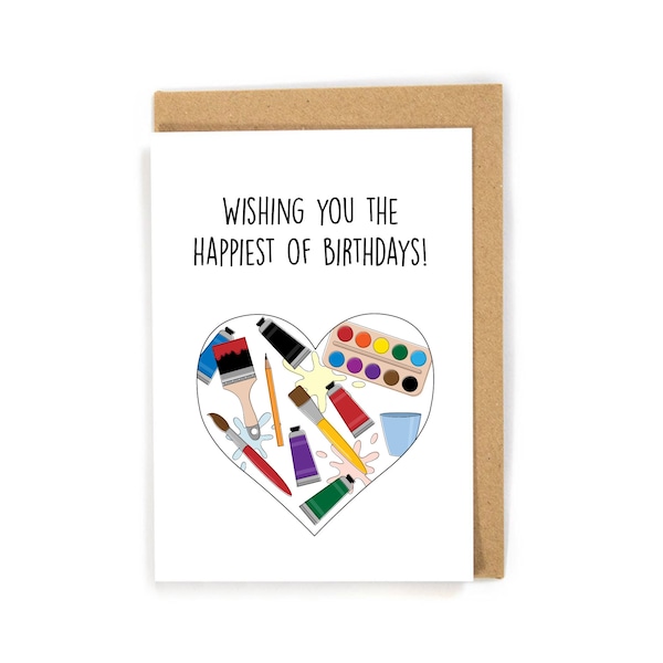 Artist Birthday Card - Etsy