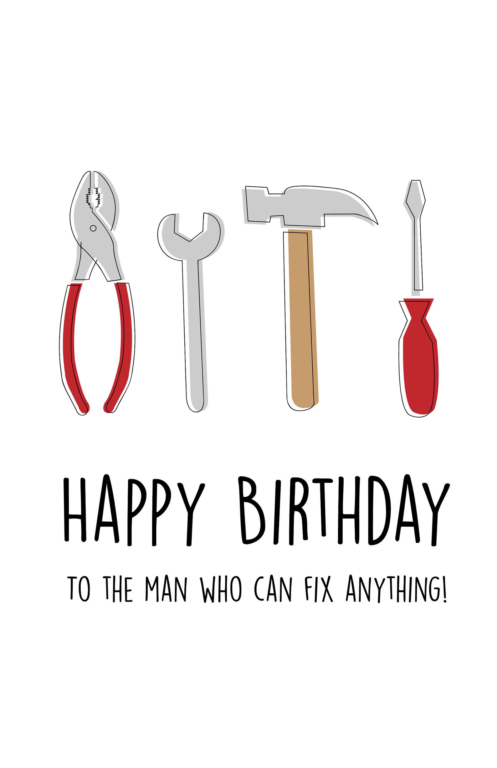 Tools Birthday Card Birthday card for him/husband/dad/son | Etsy