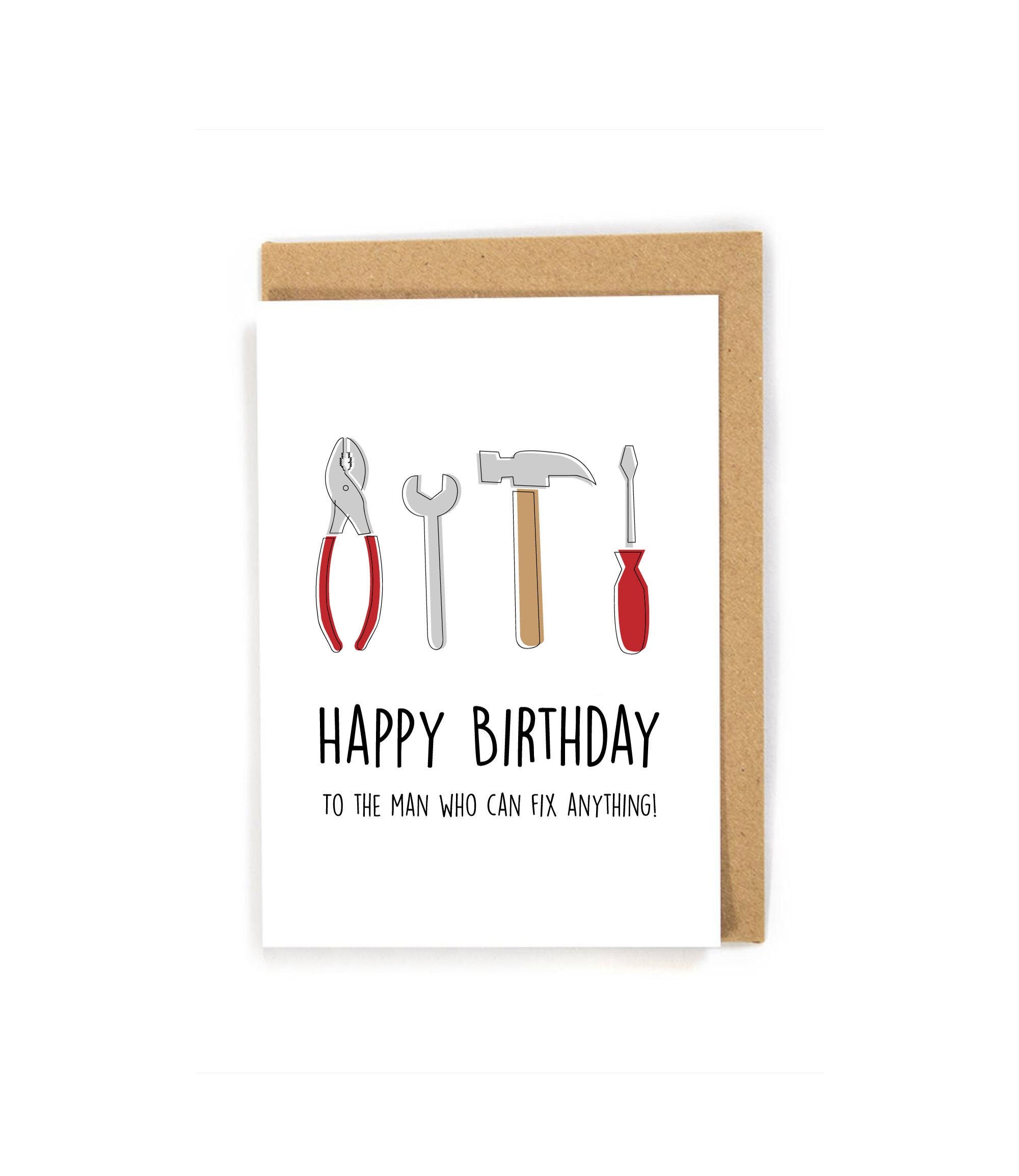 Tools Birthday Card Birthday Card for Him/husband/dad/son - Etsy Australia