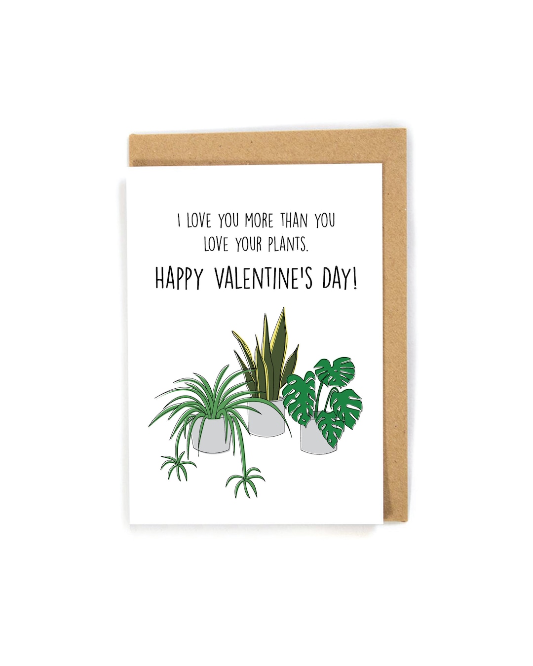 Plant Valentine's Day Card, Valentine's Day Card for Plant Lover, Plant ...