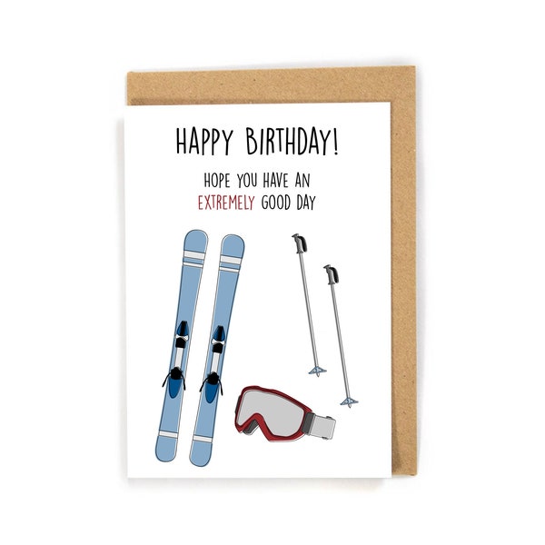 Ski Birthday Card - Etsy
