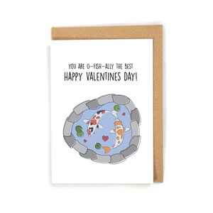 Koi Fish Valentines Day Card, Cute Valentines Day Card, Fish Valentines ...