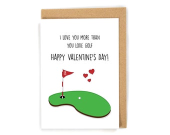 Valentines Day Card Golf Caddy Boy Golfing Valentine - Etsy