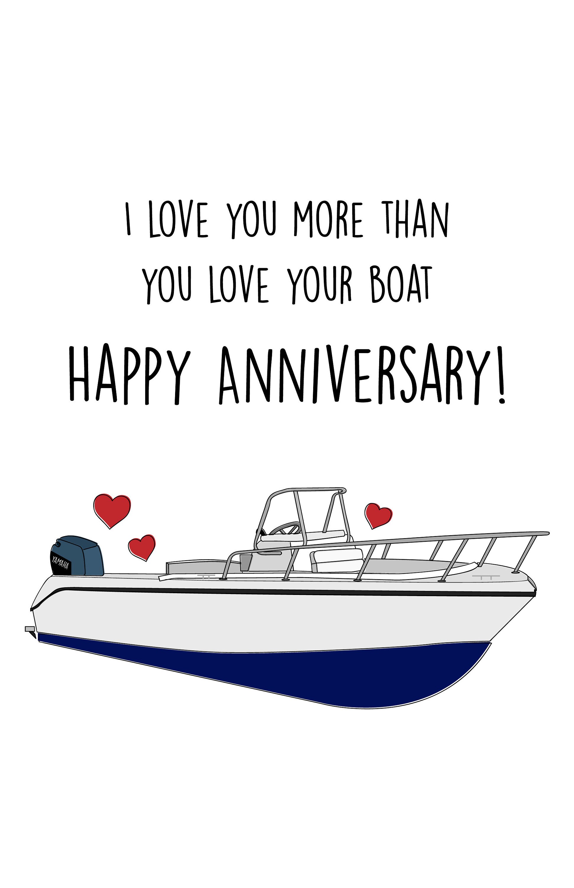 Boat Anniversary Card Funny Anniversary Card Anniversary | Etsy