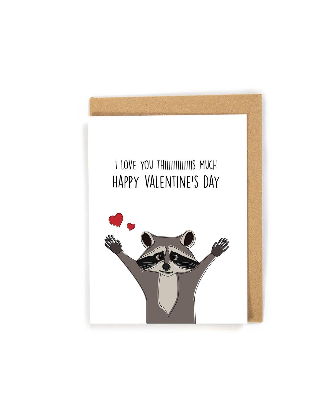 Raccoon Valentine's Day Card, Funny Valentine's Day Card, Cute Raccoon ...