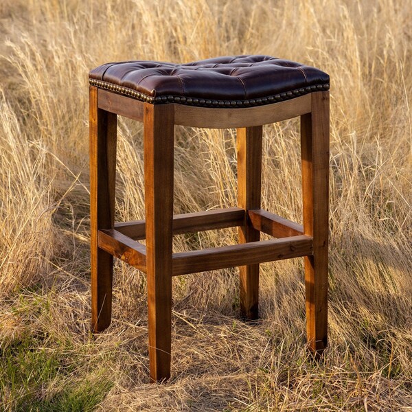 Leather Saddle Stool - Etsy