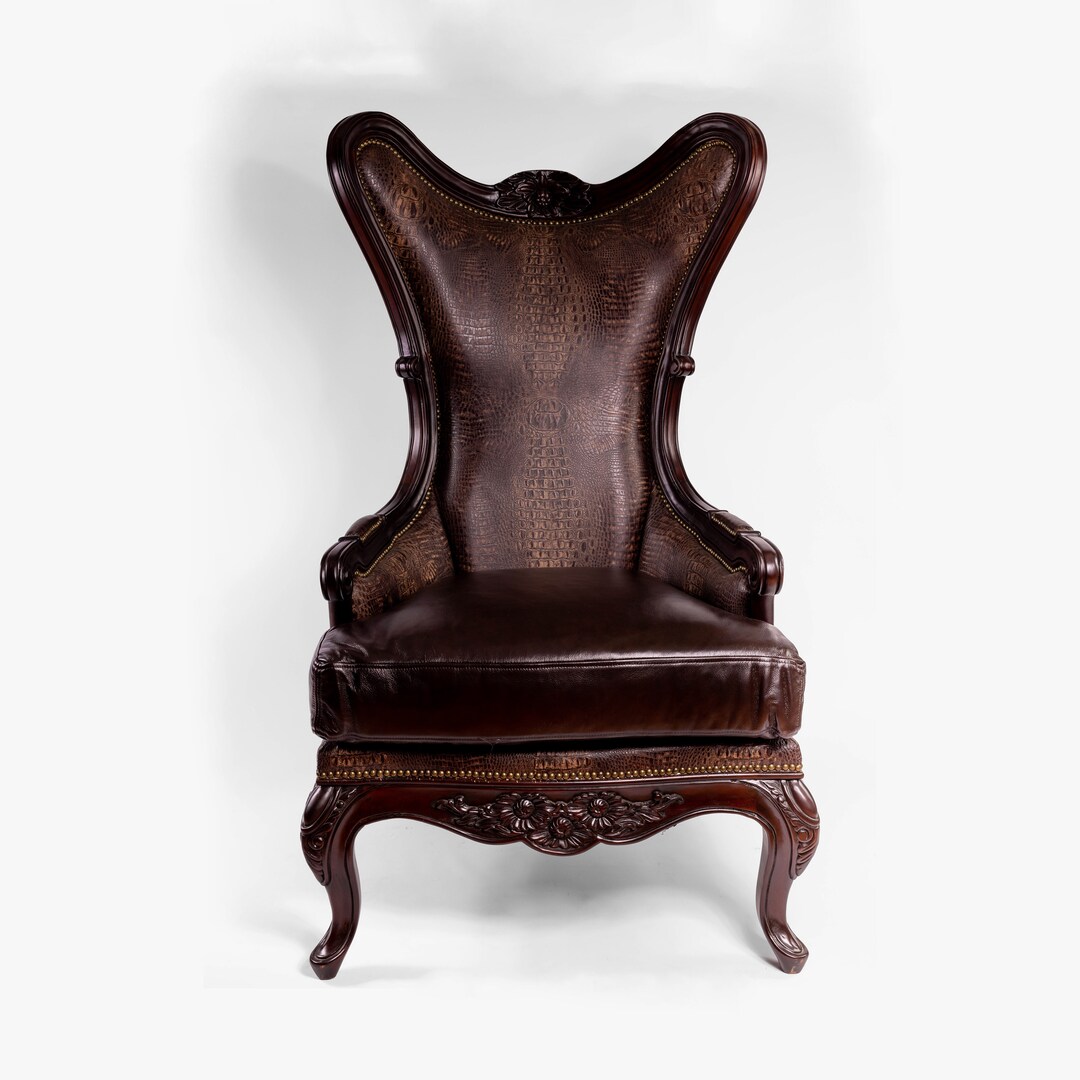 Antoinette Ranch Crocodile Embossed Leather With Brown Brindle Hide ...