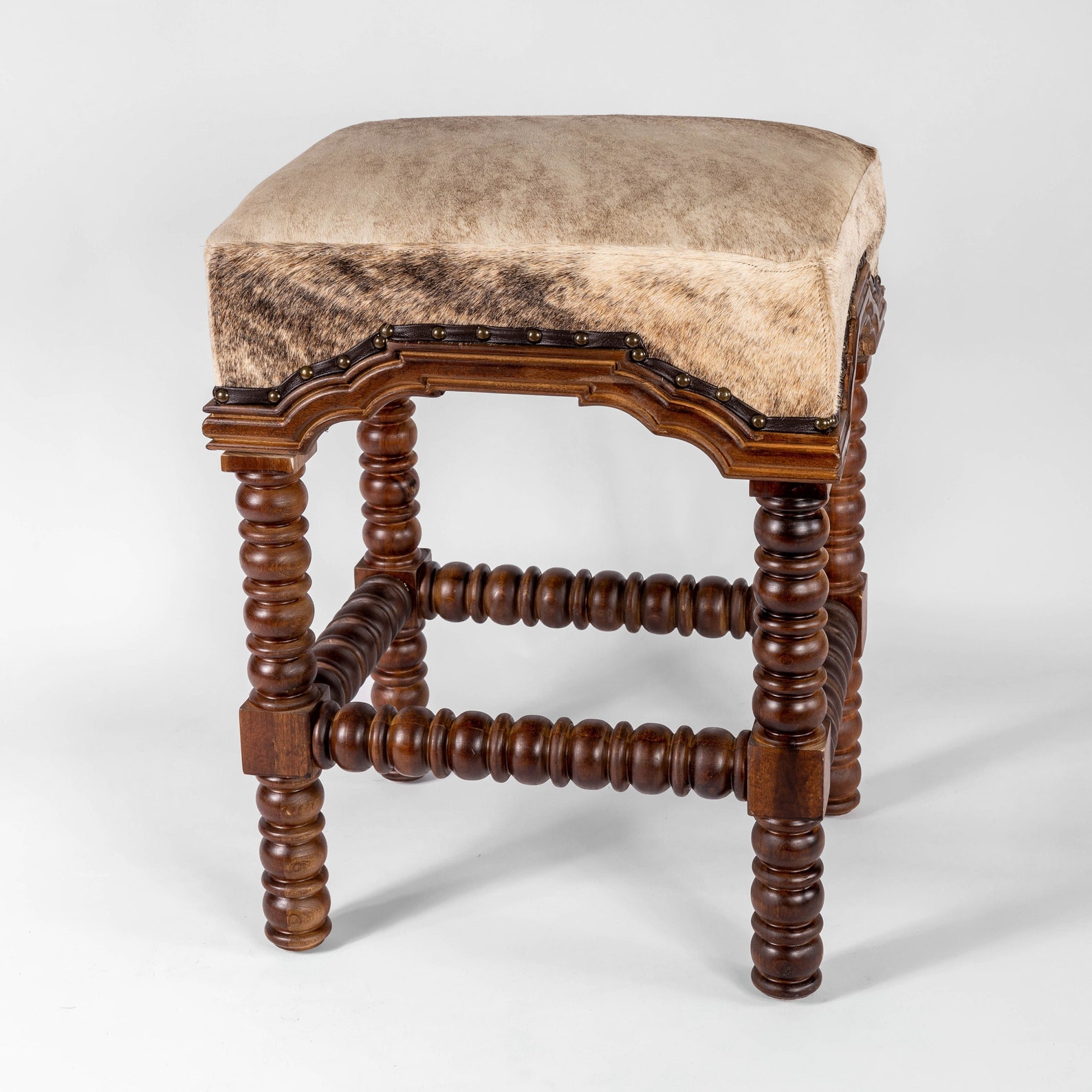 Rustic Marlo Brindle Cowhide Bar Stool Cowhide Counter Stool - Etsy