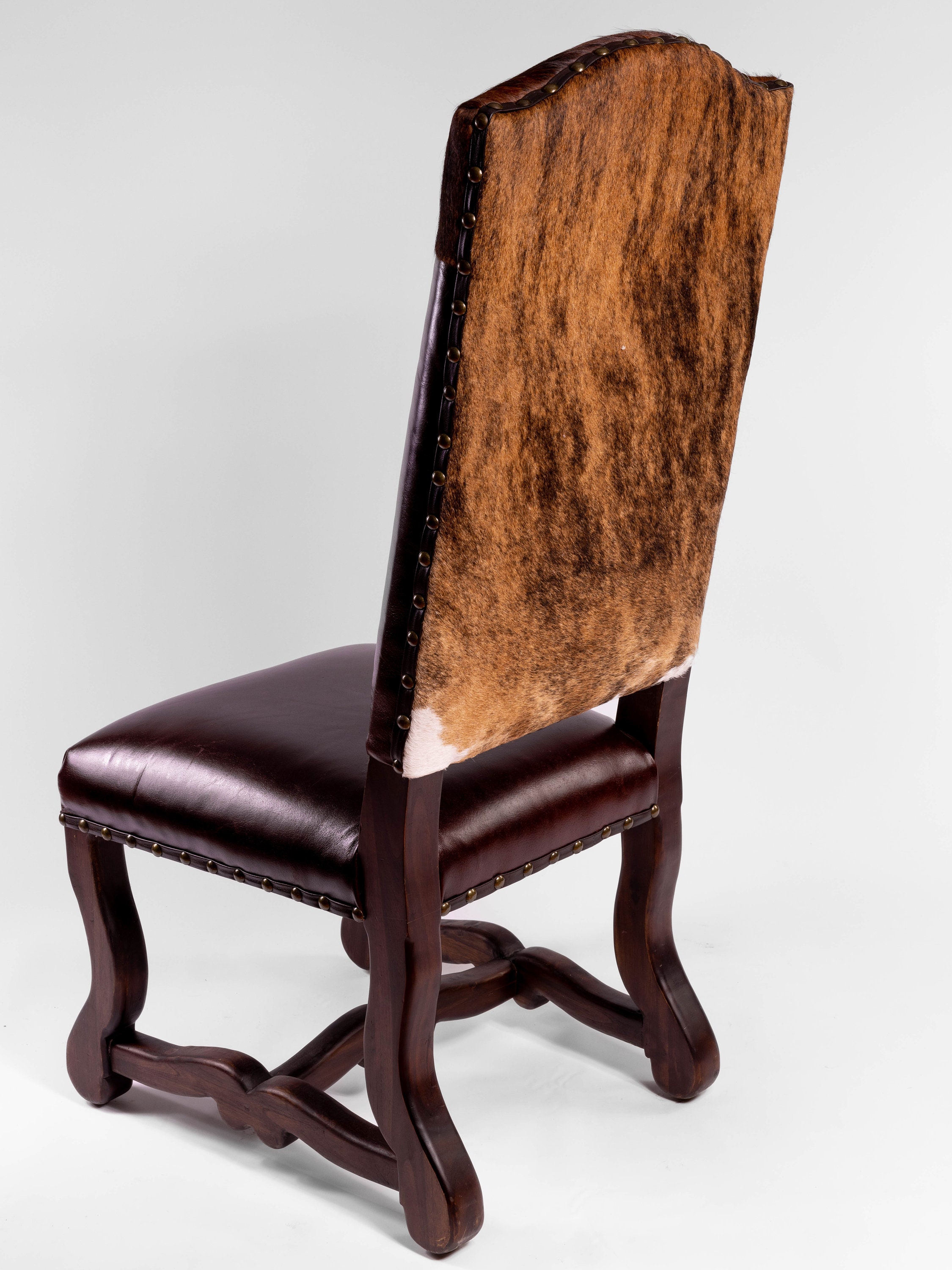 Ranch REAL Leather & Hide Yolk Dining Chair SOLID WOOD Western - Etsy