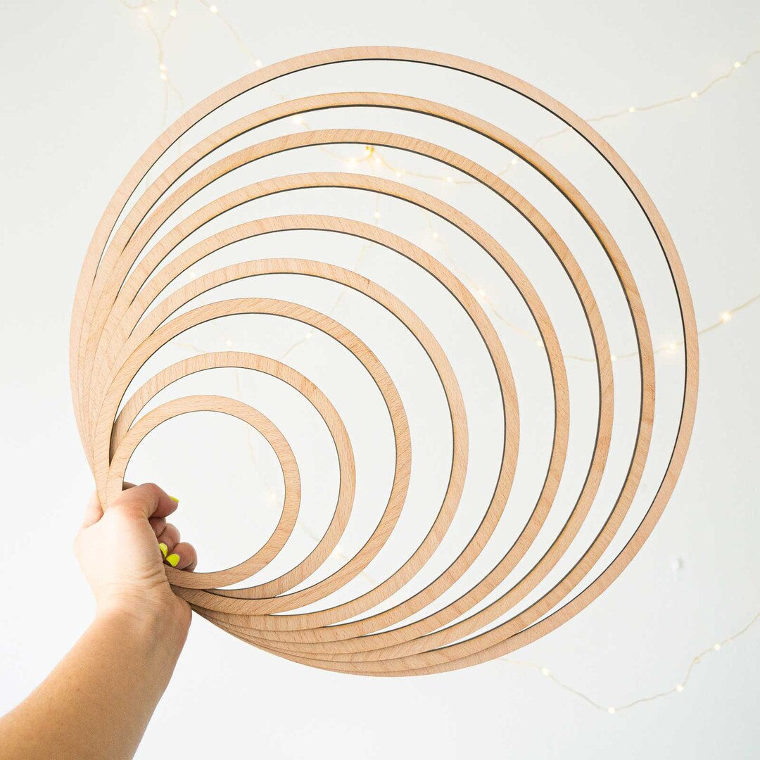 Wooden Hoops 10cm-44cm for Macrame and DIY 10cm, 20cm, 30cm, 40cm ...