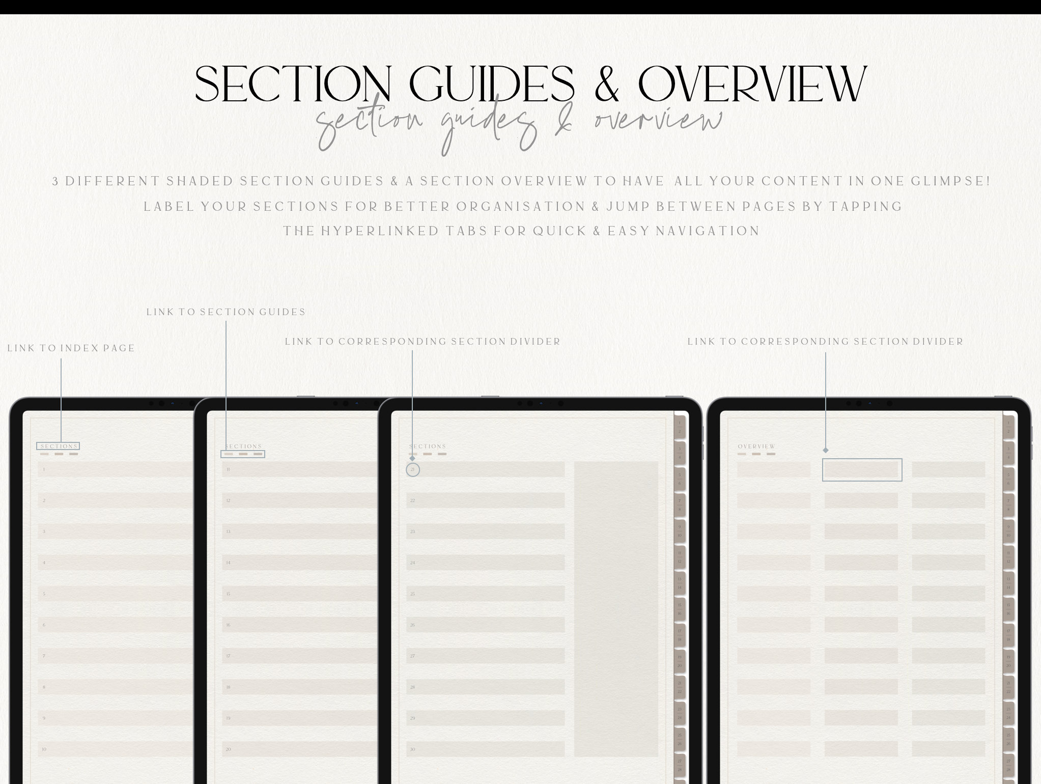 Digital Notebook 30 Hyperlinked Tabs Digital Notes - Etsy UK