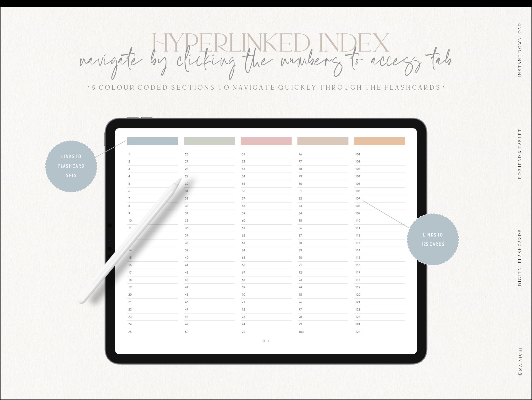 Digital Flashcards for Goodnotes, Notability: Lined, Grid, Box (instant ...