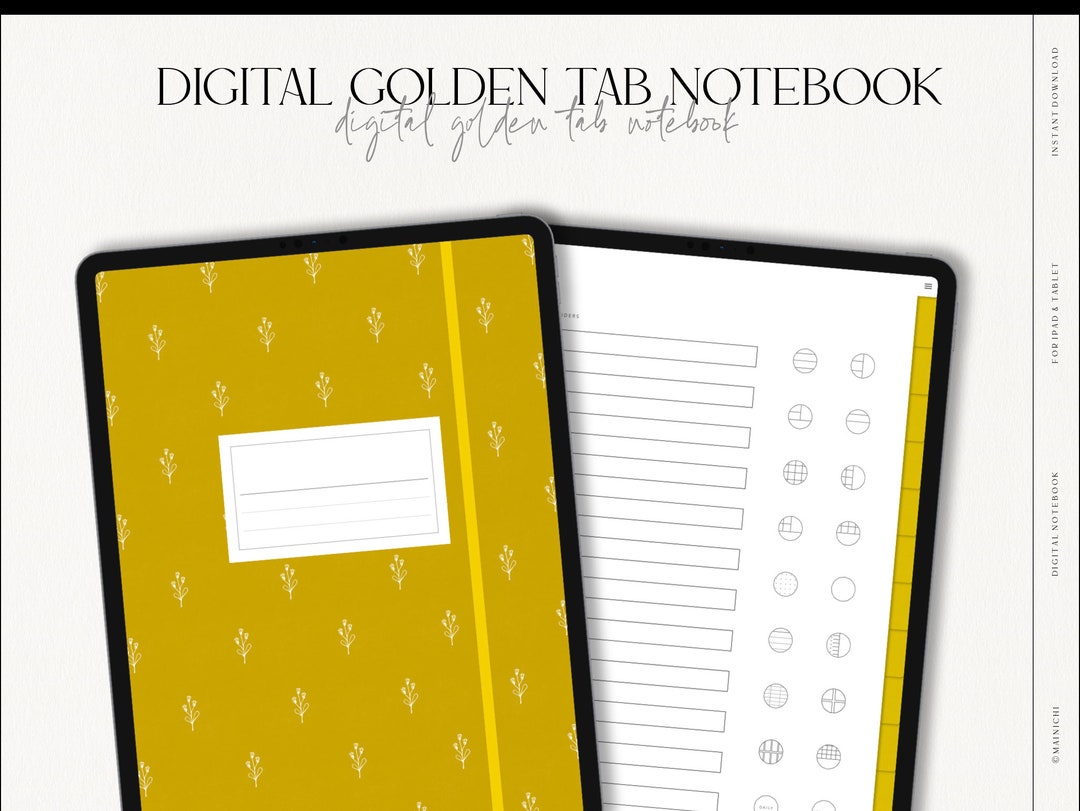 Digital Golden Notebook: 12-section Hyperlinked Student Notes (PDF) - Etsy