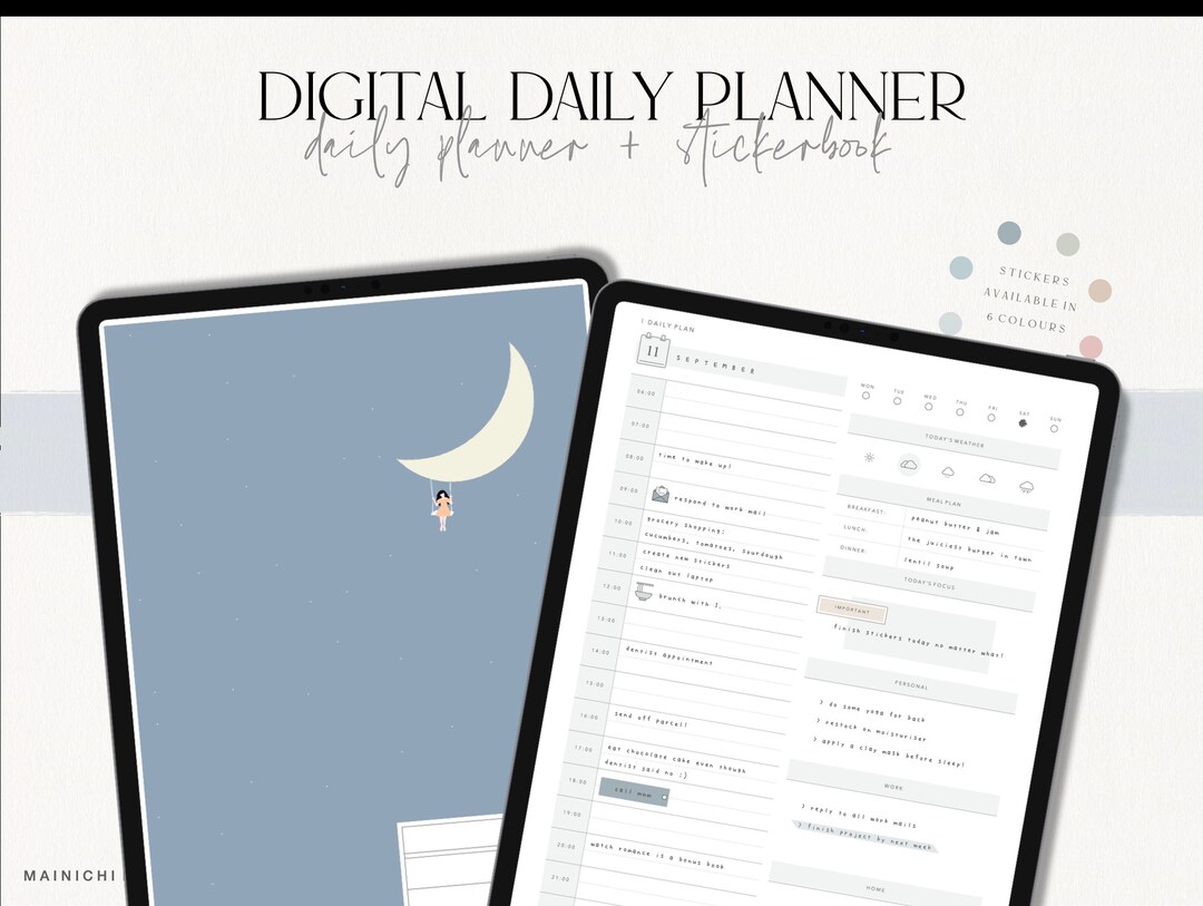 Digital Daily Planner - Undated Planner - Everyday Planner - Digital ...