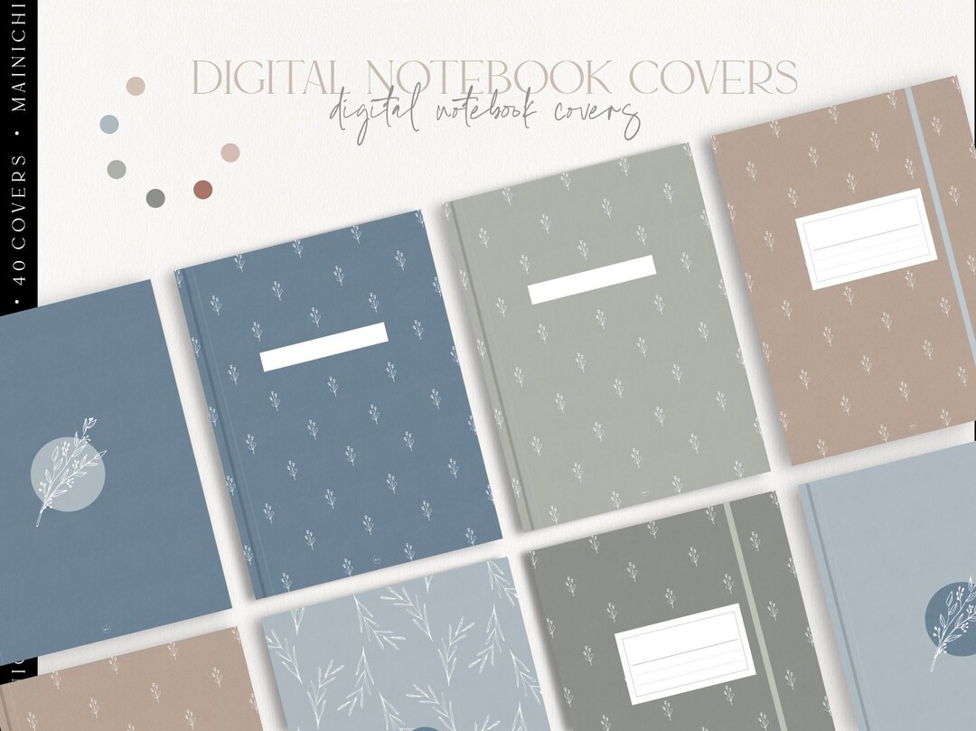 Digital Notebook Covers 40 Floral Paper Textured Digital Covers for ...