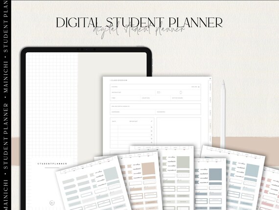 Digital Student Planner Academic Planner College Planner - Etsy