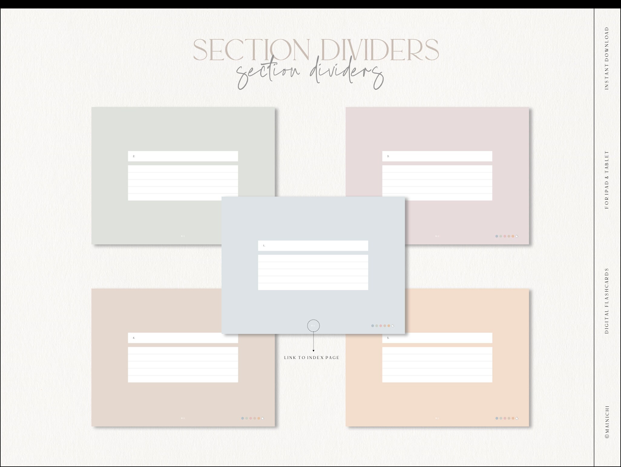 Digital Flashcards Box Design iPad Tablet Goodnotes Notability ...