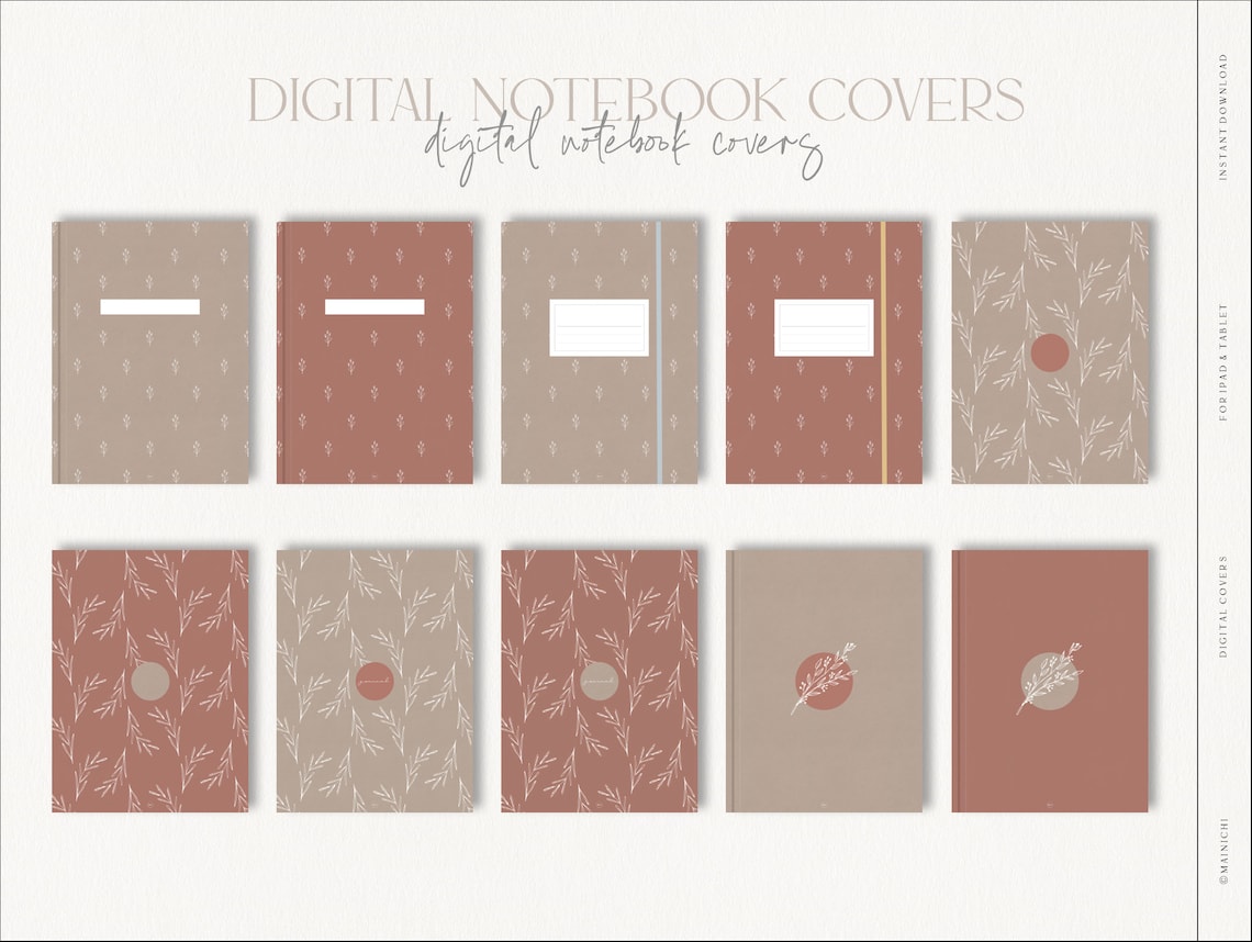 Digital Notebook Covers 40 Floral Paper Textured Digital | Etsy