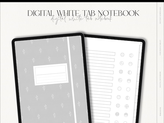 Digital Notebook White Student Notebook 12 Hyperlinked - Etsy