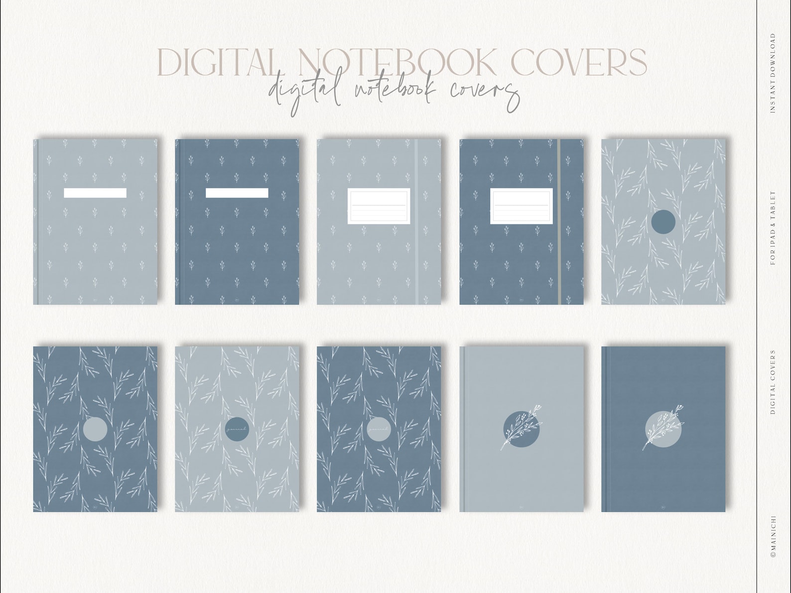 Digital Notebook Covers 40 Floral Paper Textured Digital | Etsy