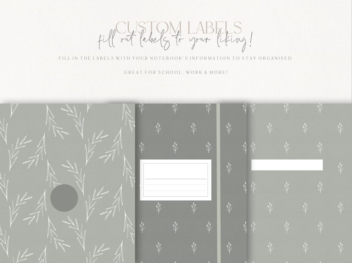 Digital Notebook Covers 40 Floral Paper Textured Digital | Etsy