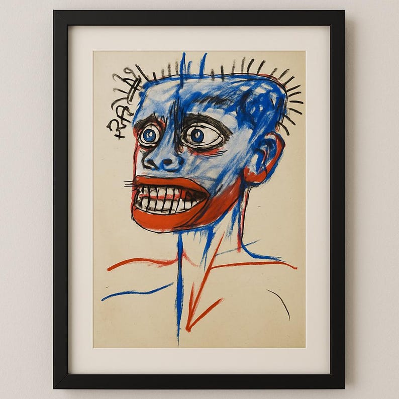 Neo Expressionist Face Art Prints | Bold Colorful Portrait Wall Decor ...