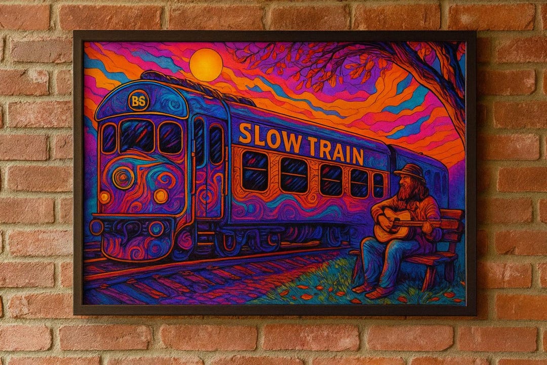 Billy Strings "slow Train" Art Print Psychedelic Train Trippy Sunrise ...