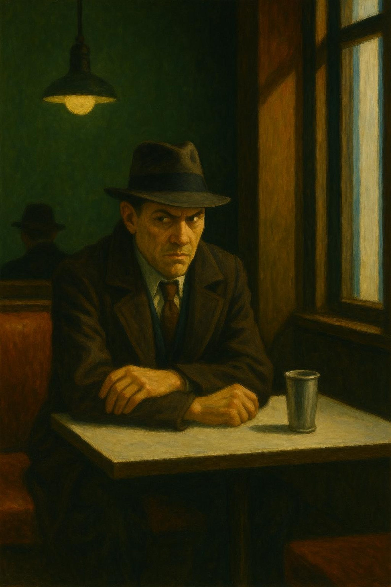 Edward Hopper Style Cafe Portraits Print – Moody Retro Figurative Wall ...