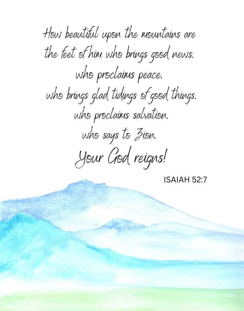 Isaiah 52:7 How Beautiful Are the Feet, Quote Instant Digital Download ...