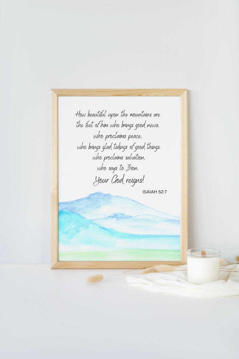 Isaiah 52:7 How Beautiful Are the Feet, Quote Instant Digital Download ...