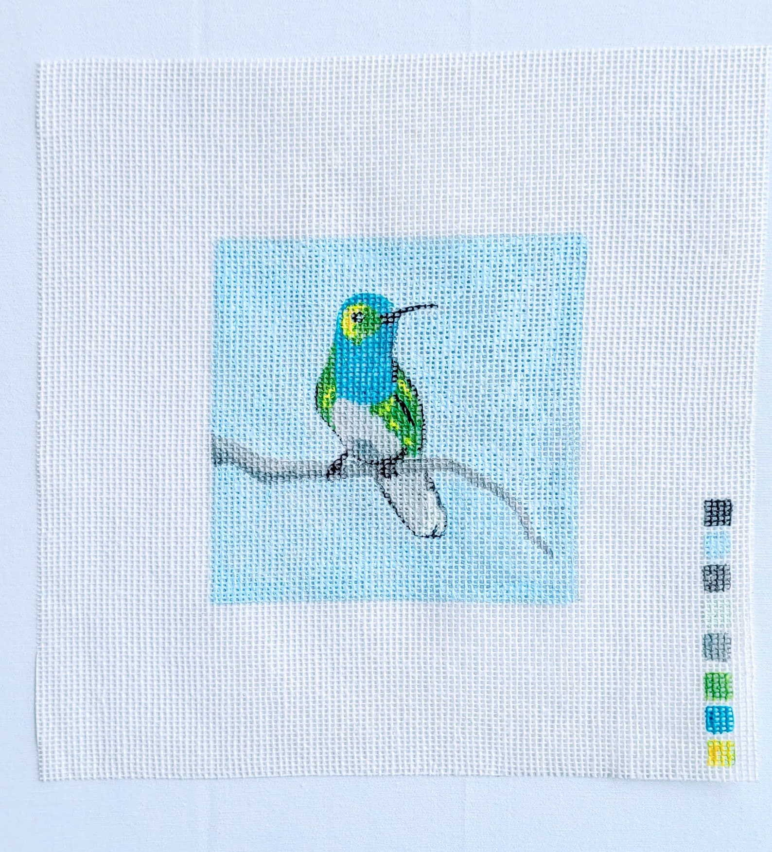 Hand Painted Needlepoint Canvas HUMMINGBIRD Original - Etsy