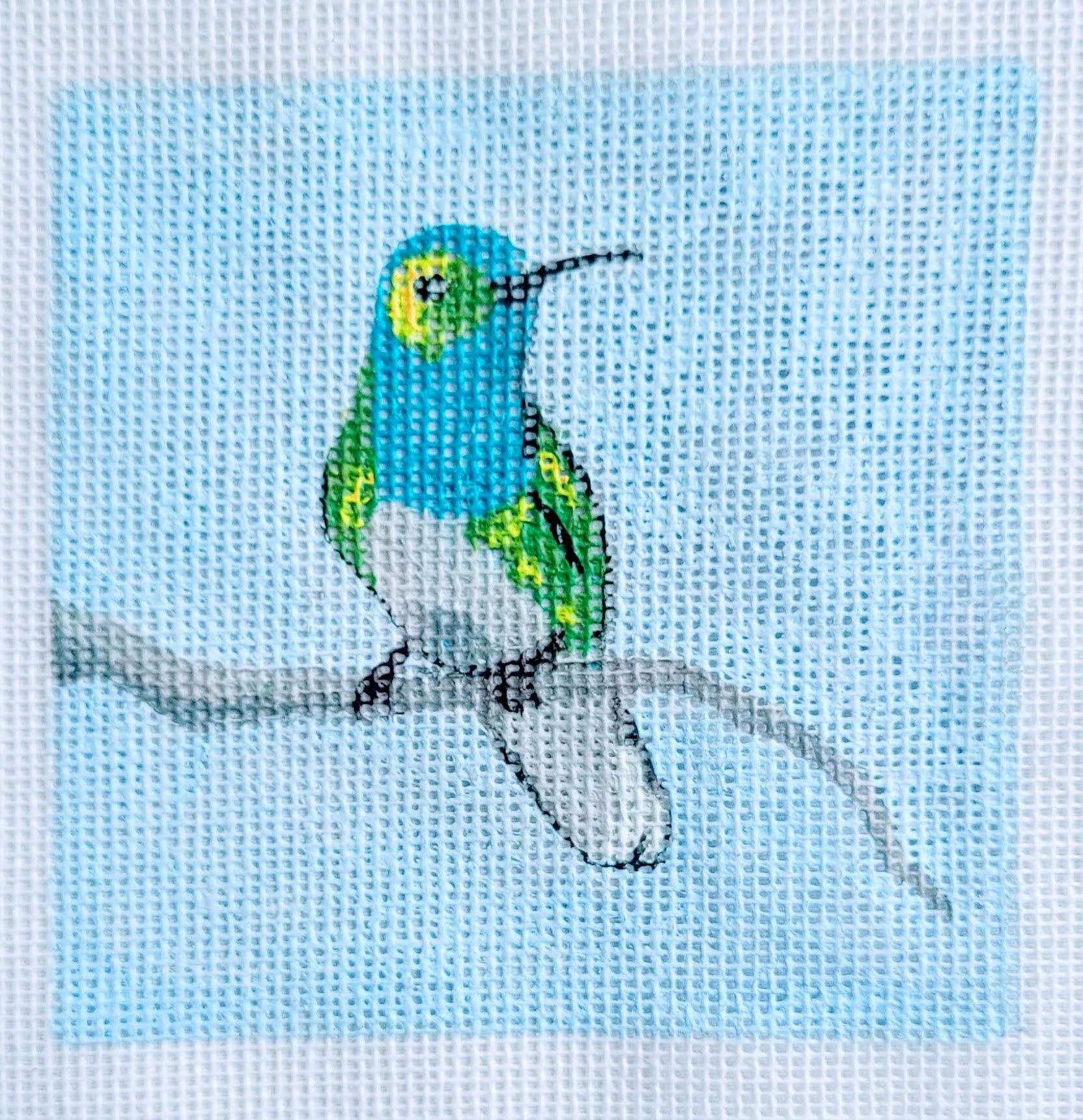 Hand Painted Needlepoint Canvas HUMMINGBIRD Original | Etsy
