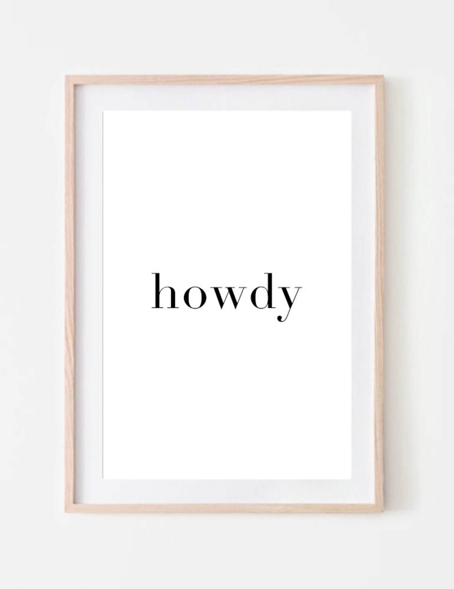 Modern Howdy Word Art Digital Print | Etsy