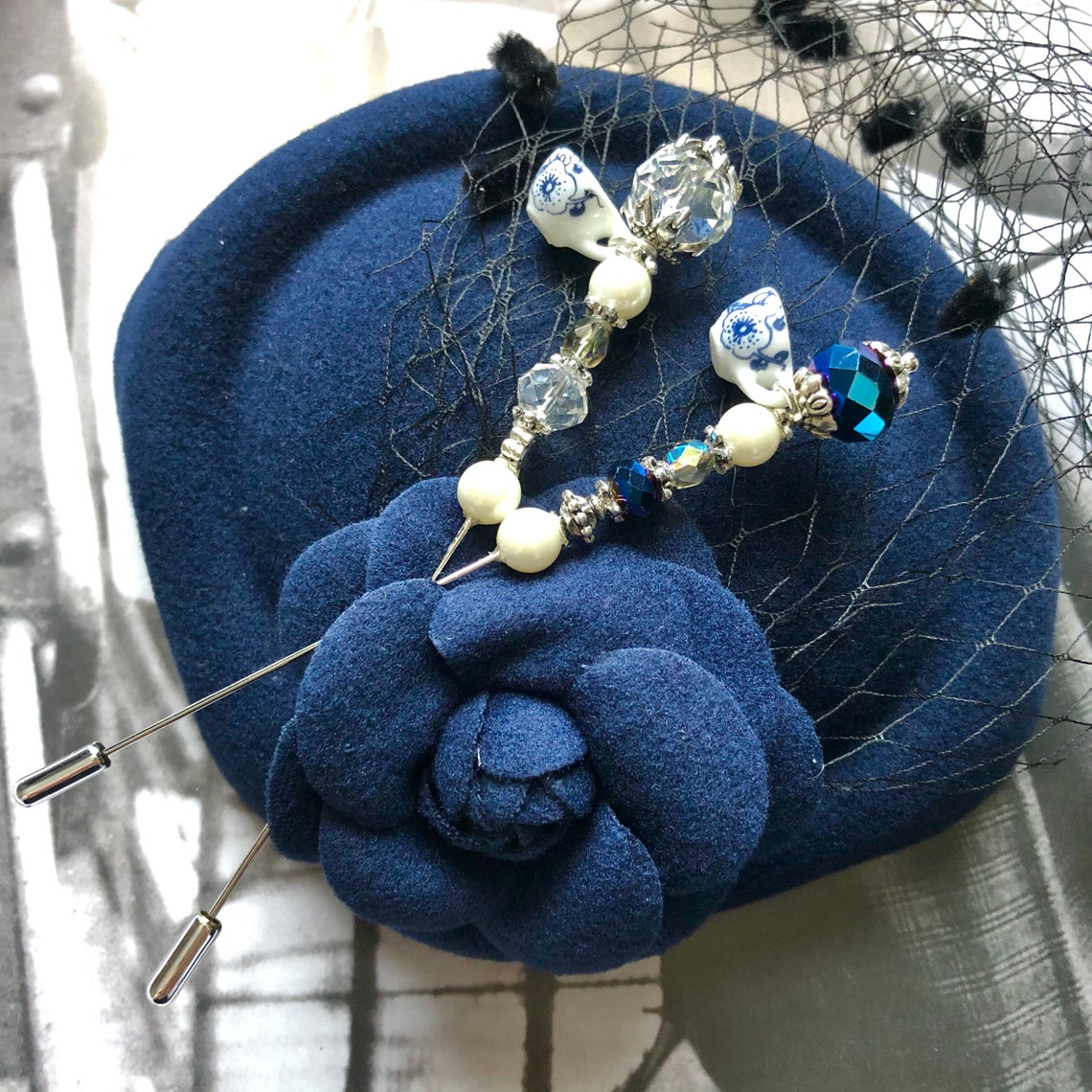 Vintage Style Stick Pins - Etsy UK