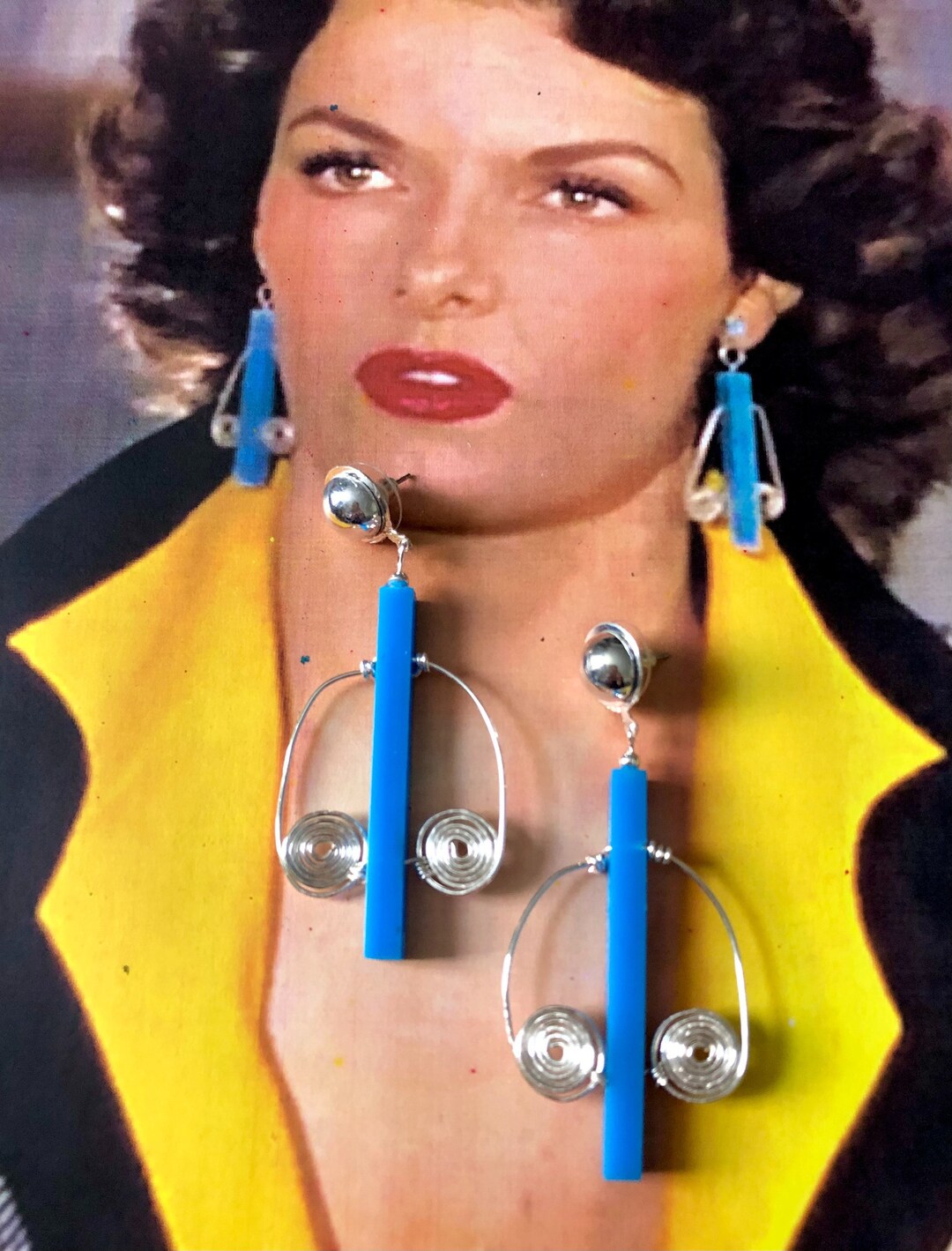 The 'blue Jane Russell' Earrings (deluxe Star Collection) - Etsy