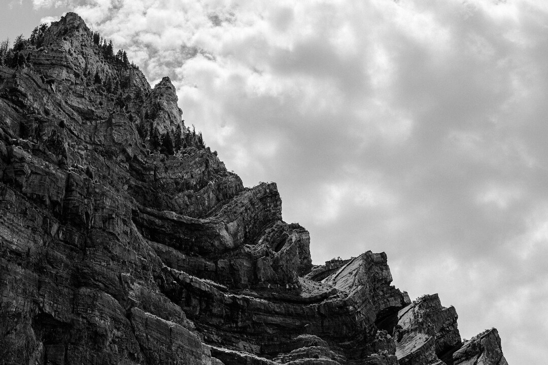 Angled Rocks Photograph Black & White Utah Mountain Photograph - Etsy