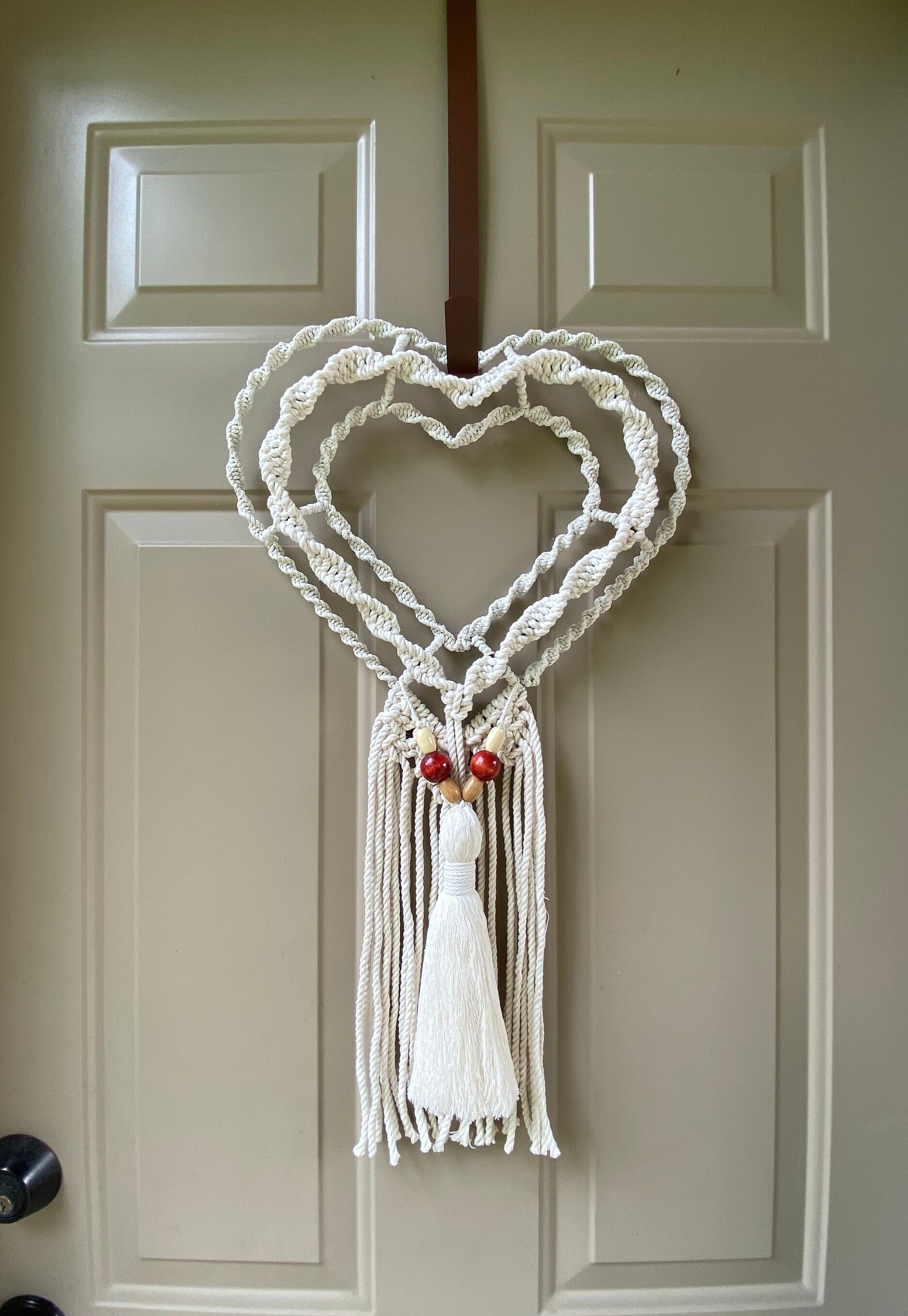 Macrame Heart Wall Hanging, Heart Door Hanger, Heart Wreath FREE ...