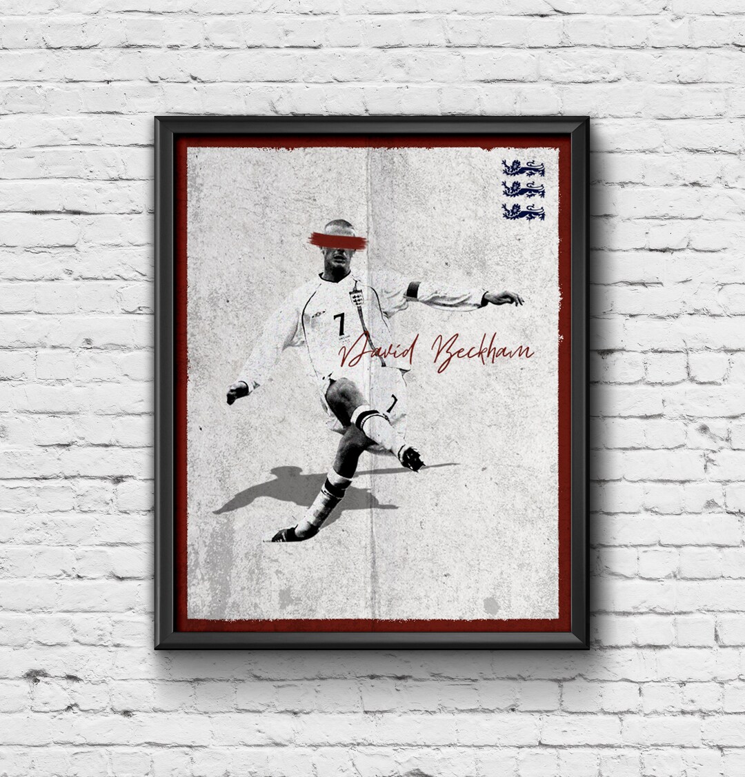 David Beckham Print - England Print / Poster / Picture / Wall Art ...
