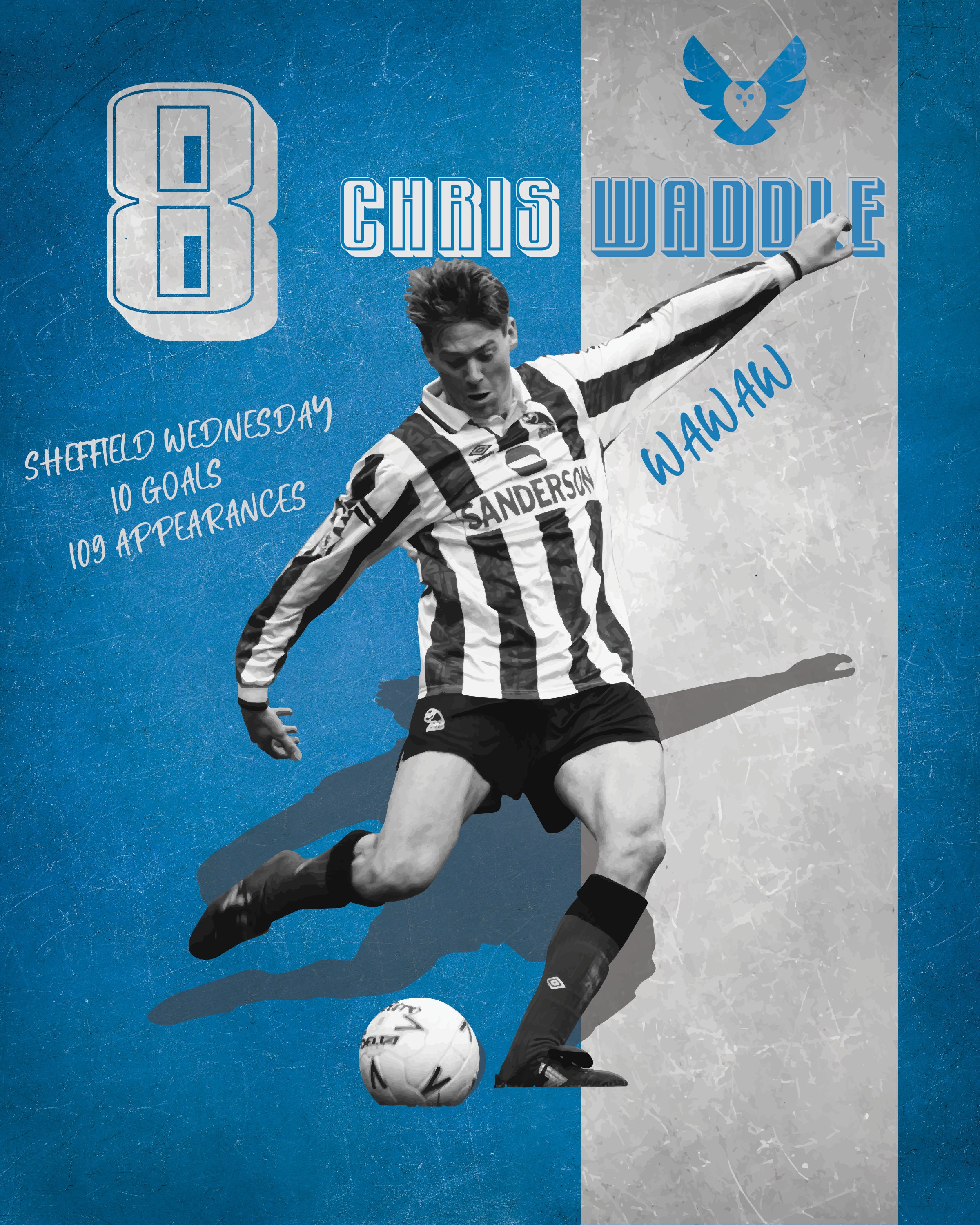 Chris Waddle Print Sheffield Wednesday Print / Poster / Picture / Wall ...