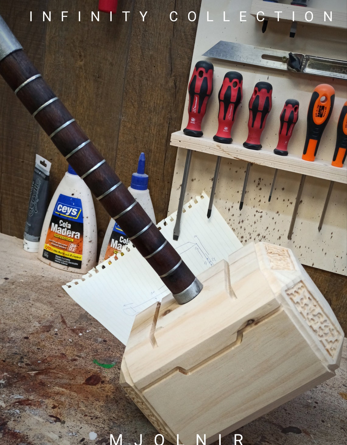 Deluxe Wood Mjolnir | Etsy