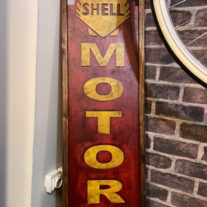 Vintage Shell Motor Oil Sign - Etsy