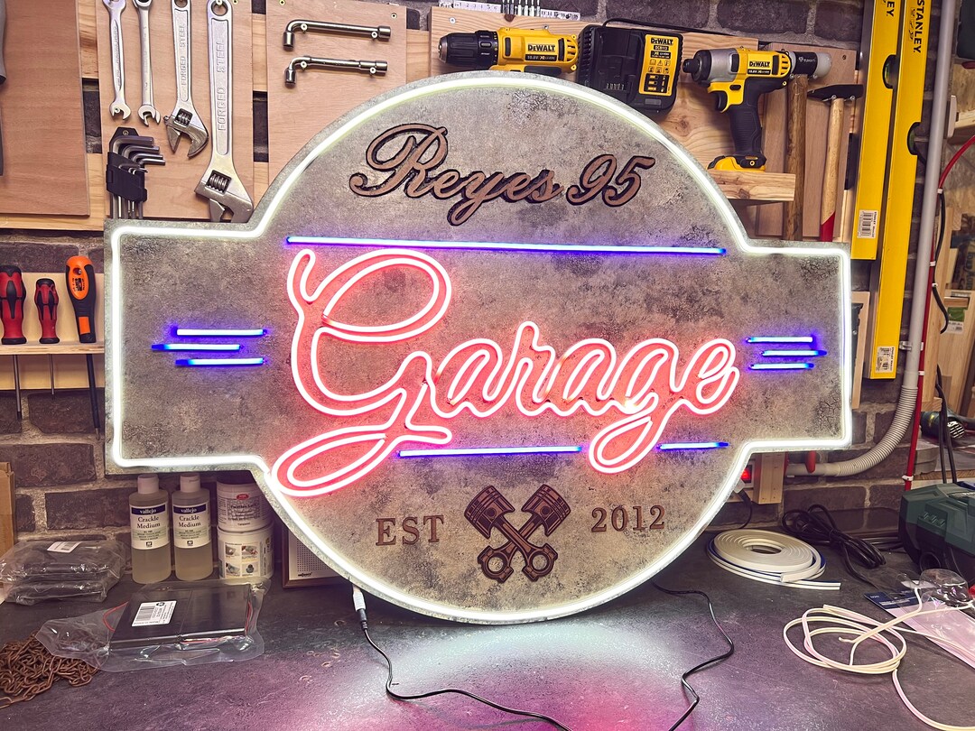 Garage Neon Vintage Sign - Etsy