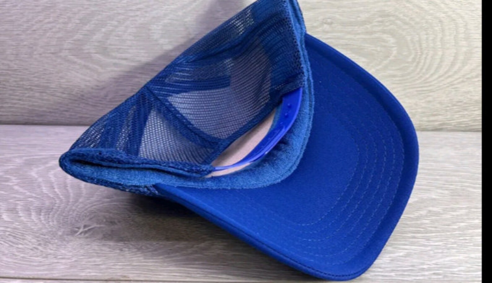 New LA Royal Blue Cap Hat 5 Panel High Crown Mesh Trucker Snapback ...