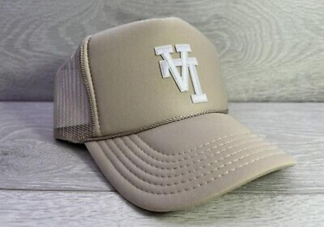 Upside Down LA Tan Cap Hat 5 Panel High Crown Mesh Trucker Snapback ...