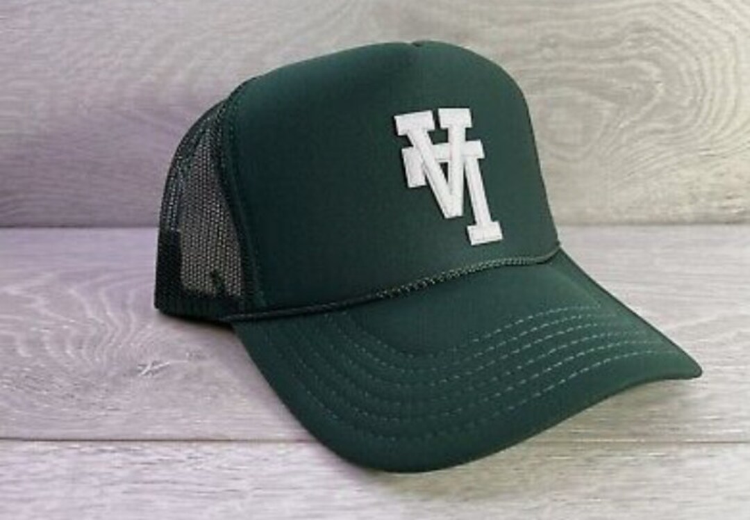 Upside Down LA Forest Green Cap Hat 5 Panel High Crown Mesh Trucker ...