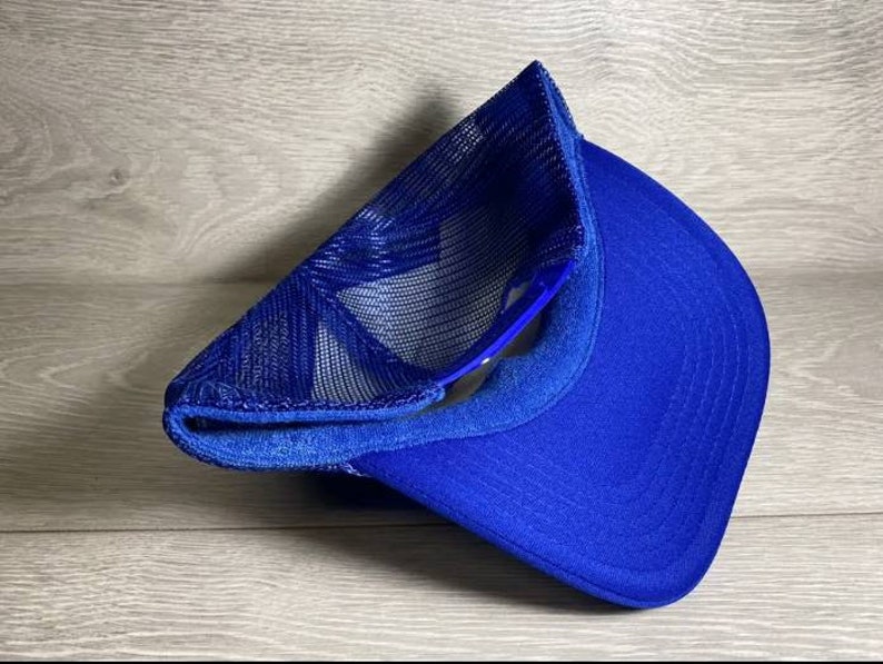 Upside Down LA Royal Blue Cap Hat 5 Panel High Crown Mesh Trucker ...