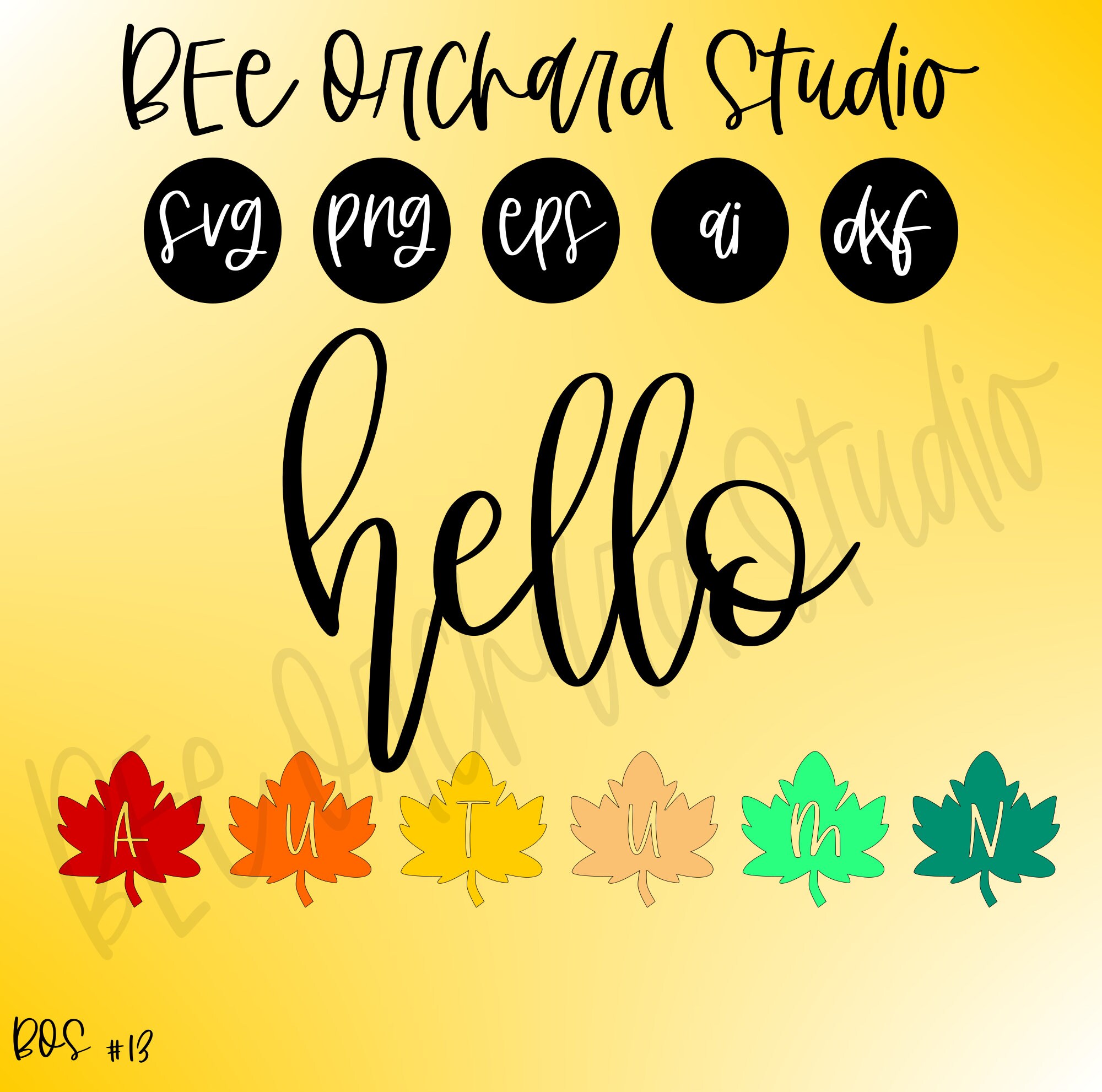 Hello Autumn SVG, Fall SVG, Cricut Cutting Files, Silhouette, Leaves ...