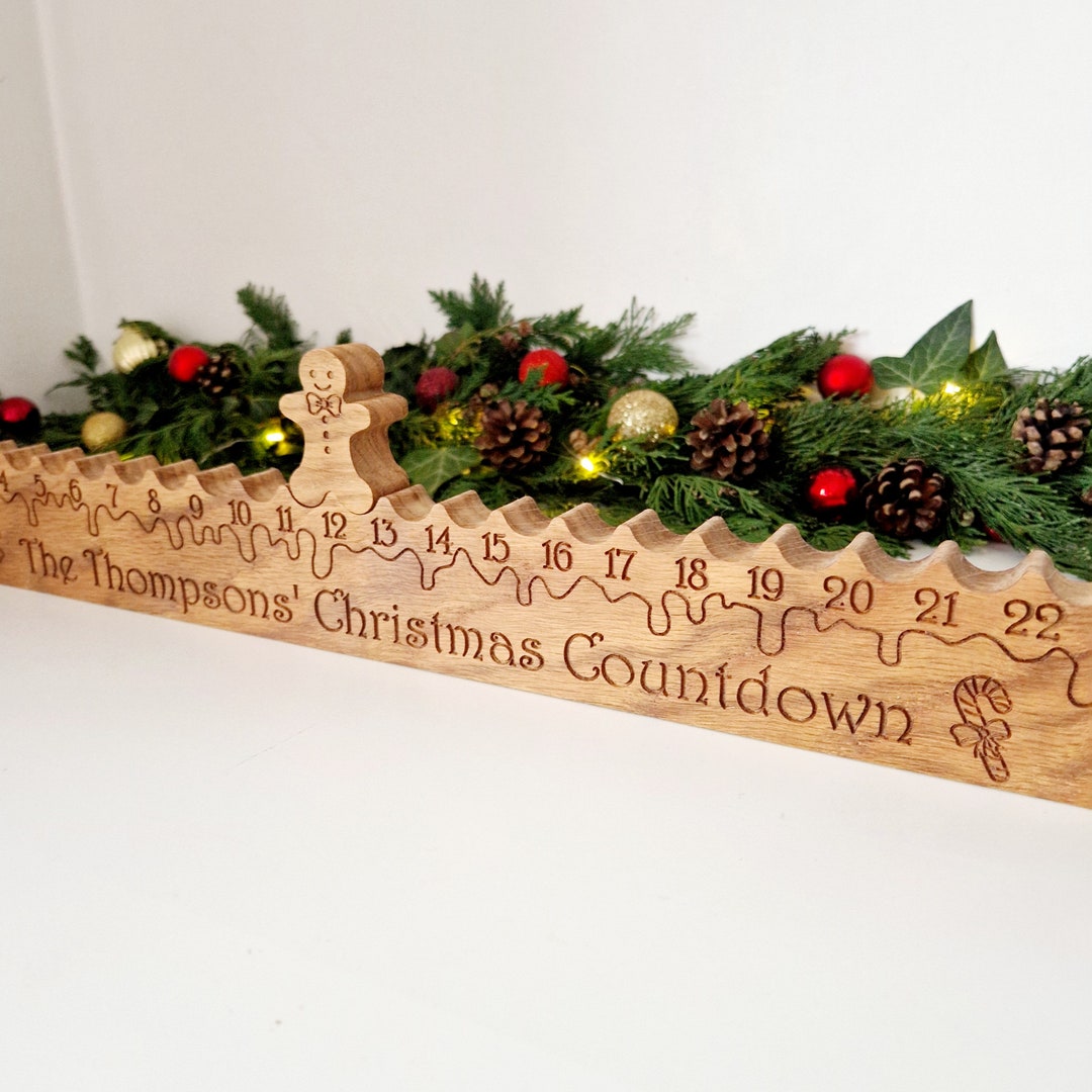 Traditional Wooden Gingerbread Man Advent, Christmas Countdown ...