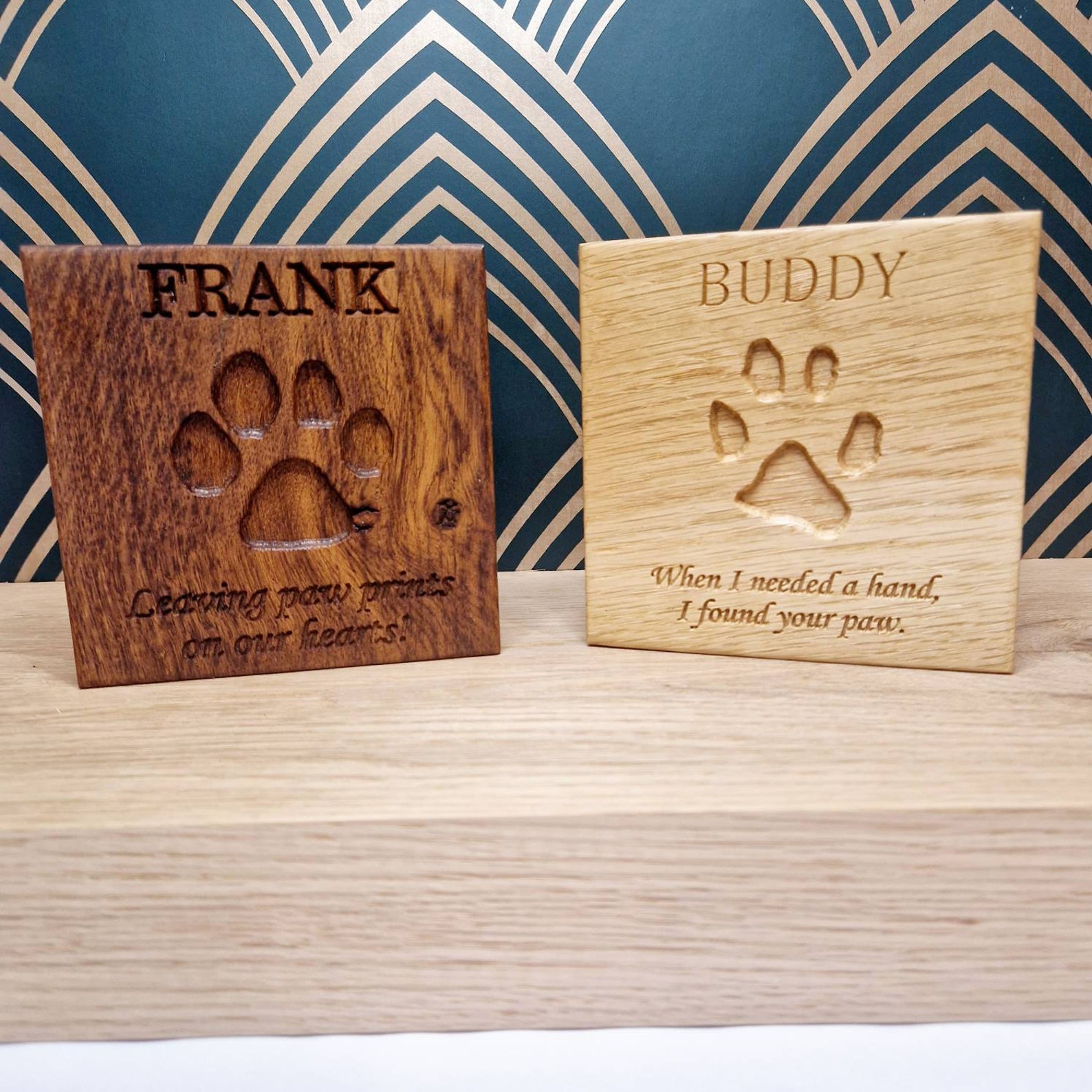 Engraved Wood Paw Print Sign, Sentimental Personalised Dog Keepsake ...