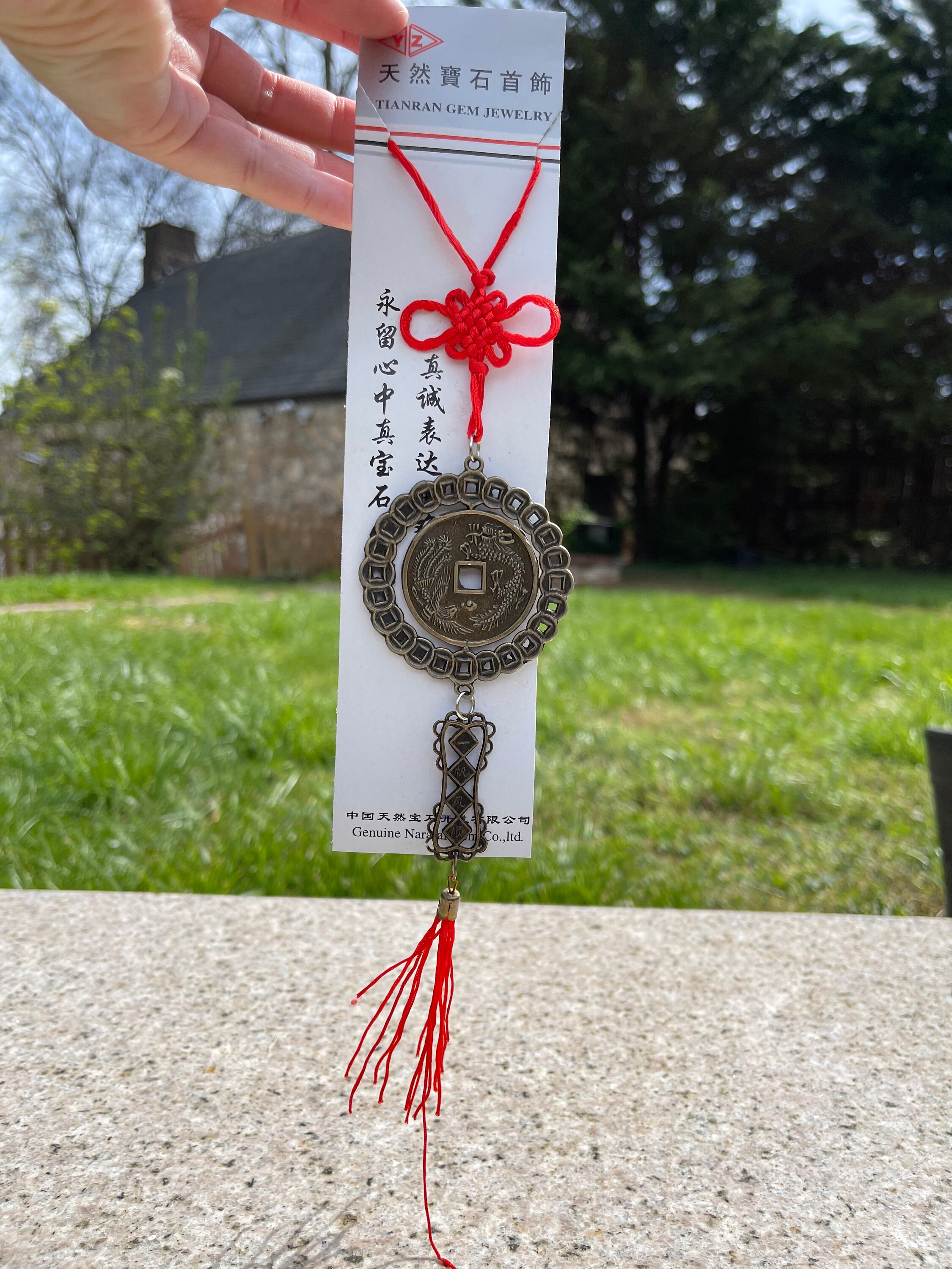 Feng Shui Dragon and Phoenix Coin Charm - Etsy